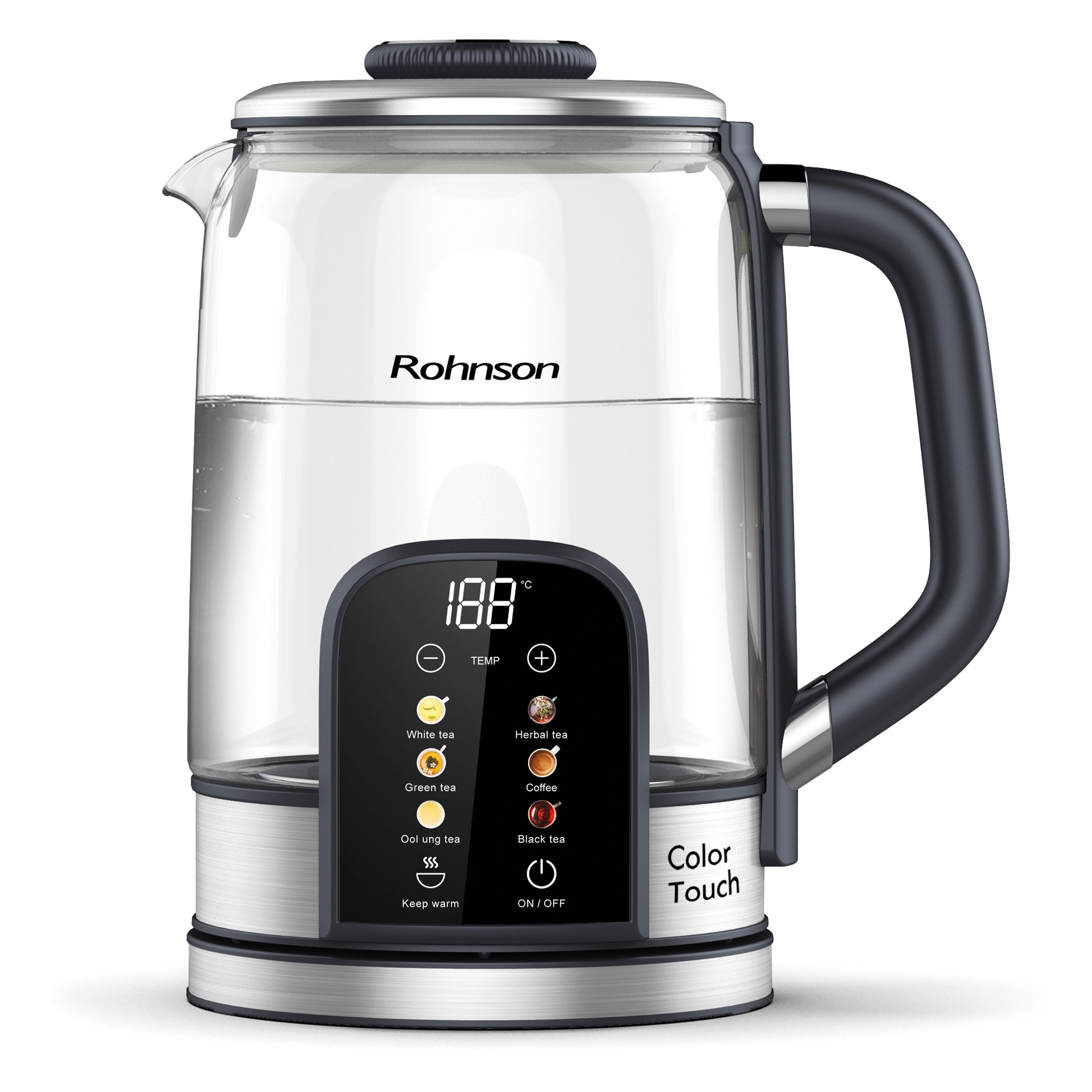 Cana fierbator, Rohnson R7700, Double Wall, 2200W, 1.7L, sticla, oprire ...