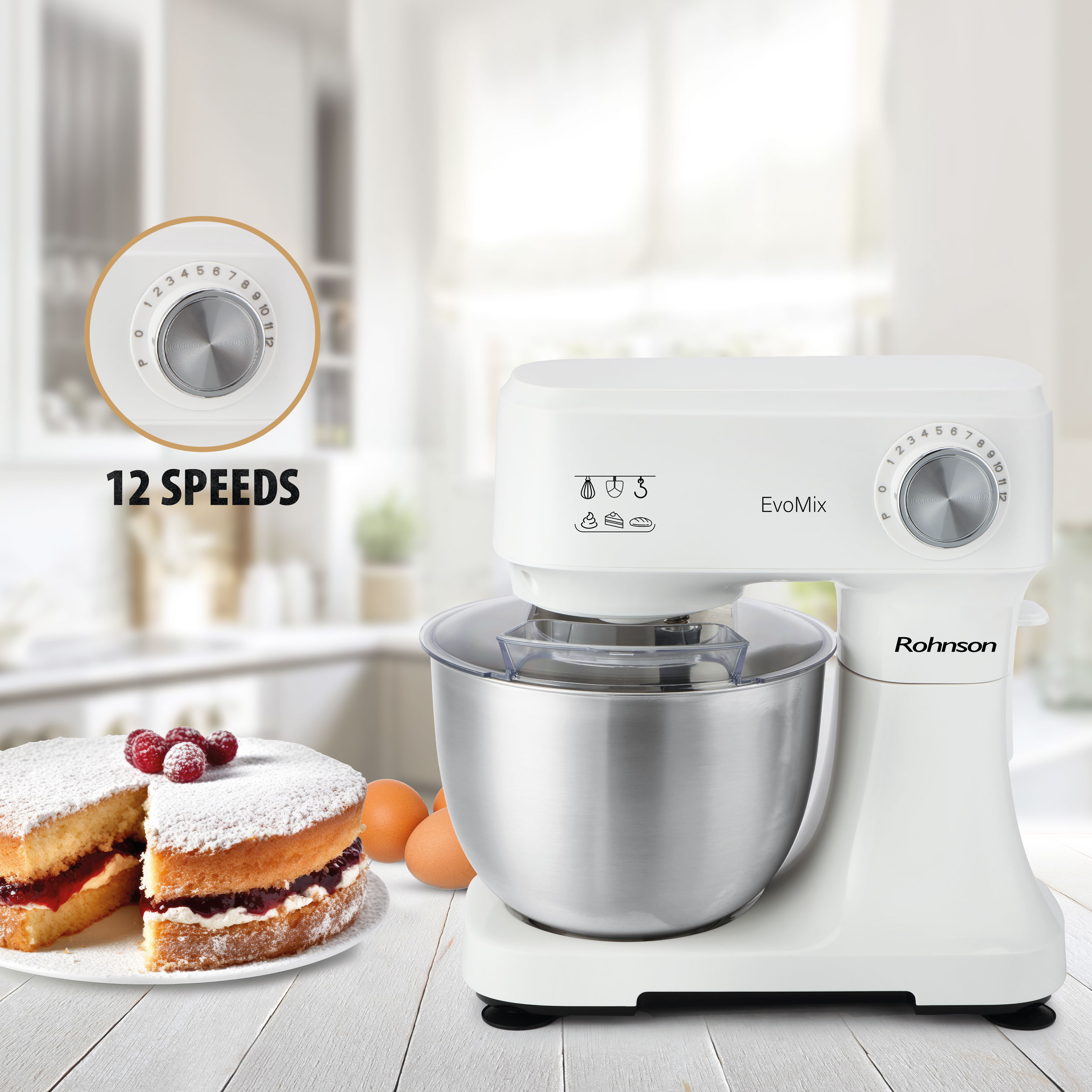 Robot de bucatarie Rohnson R5551, 750 W consum, putere 600 W, bol 3.5 L ...