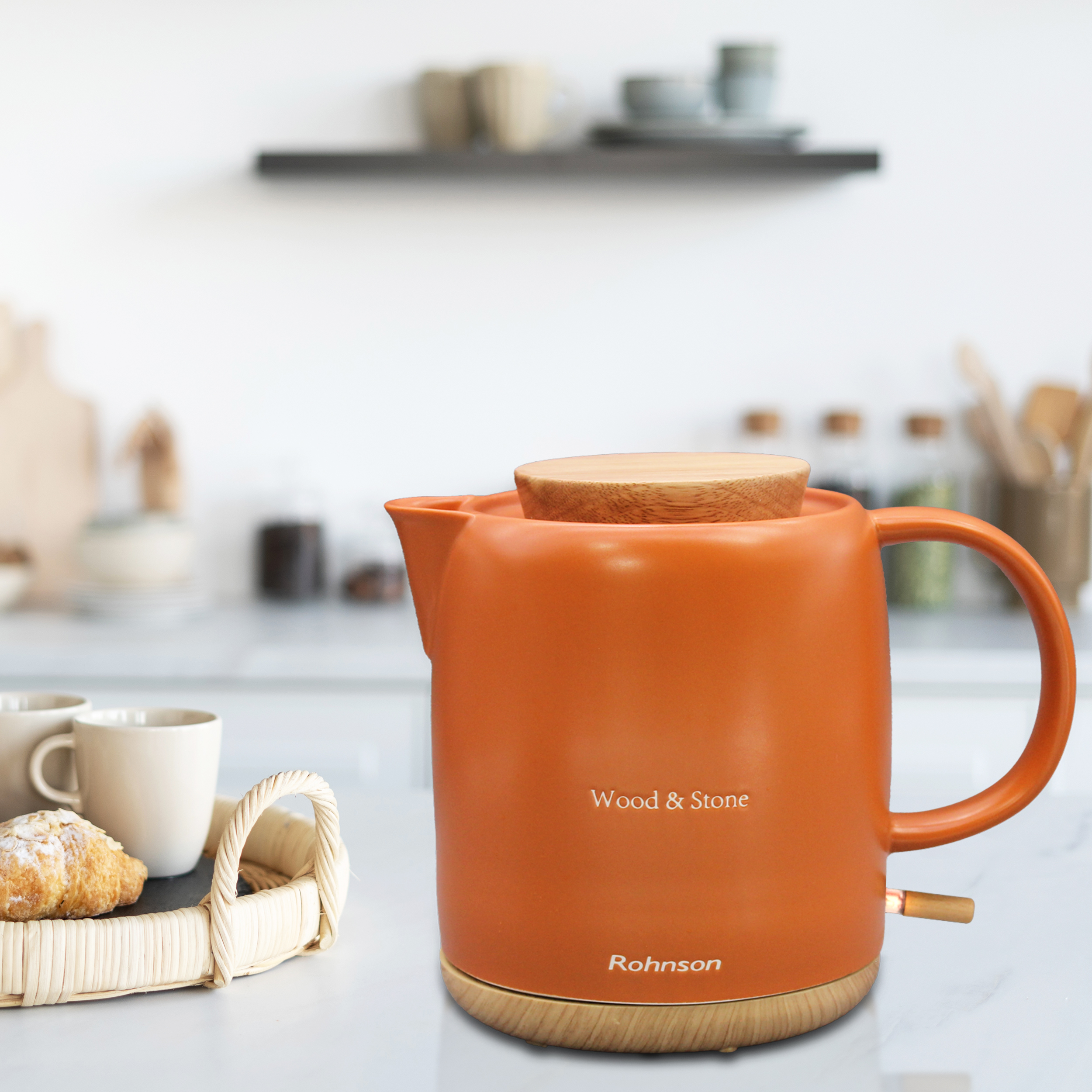 Fierbator ceramic Rohnson R7814 Wood & Stone, 1200 W, 1 l, baza ...