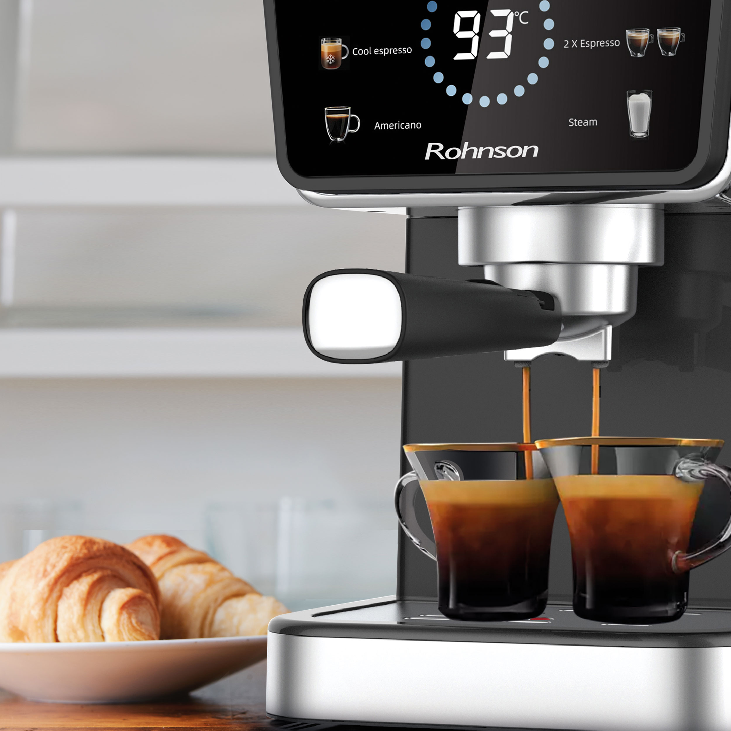 Espressor Rohnson R98015 Hot & Cold, 20 bari, 1350 W, 1,5 L, protectie ...