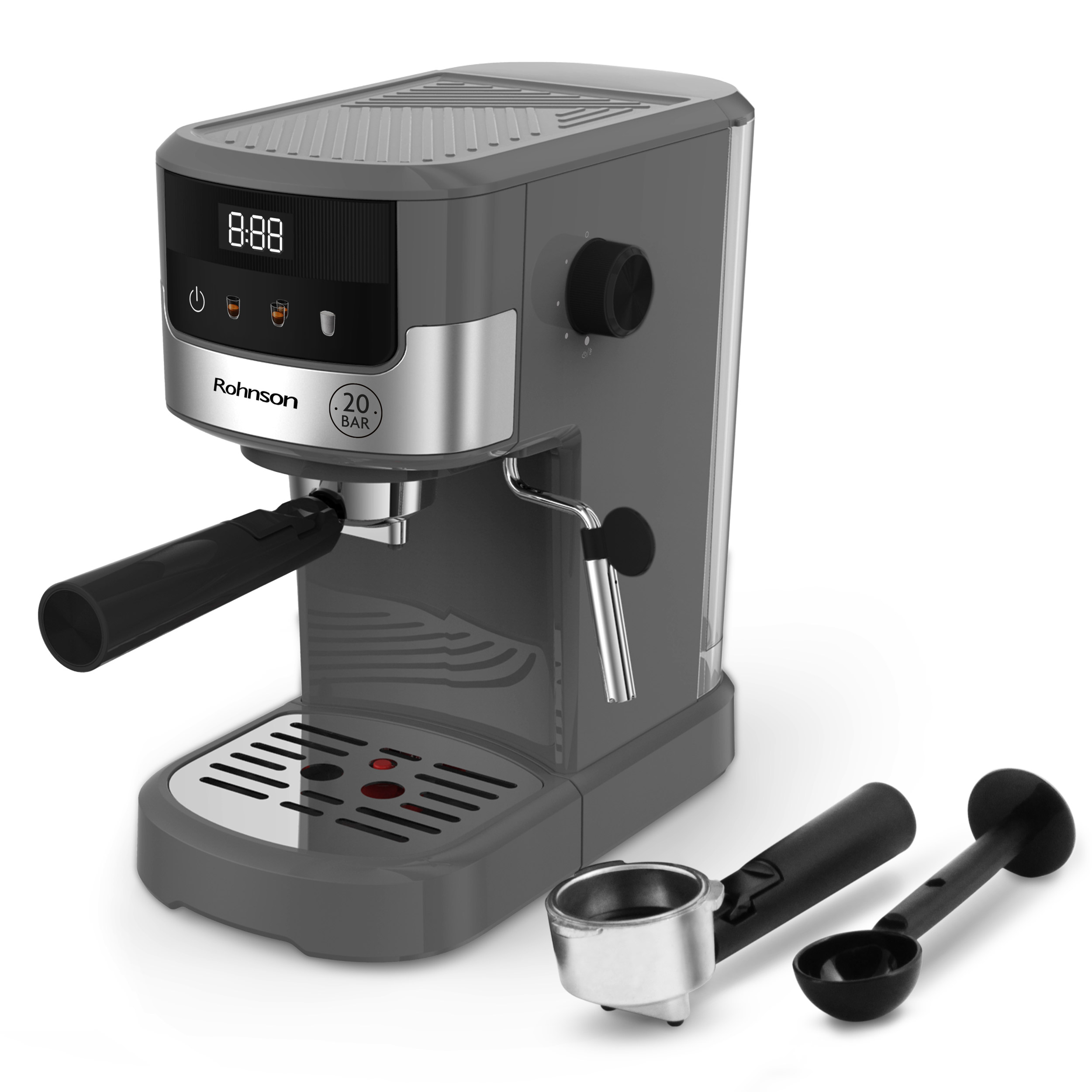 Espressor manual slim, Rohnson R98019, 1.100 W, 20 bar, 1.25 L ...