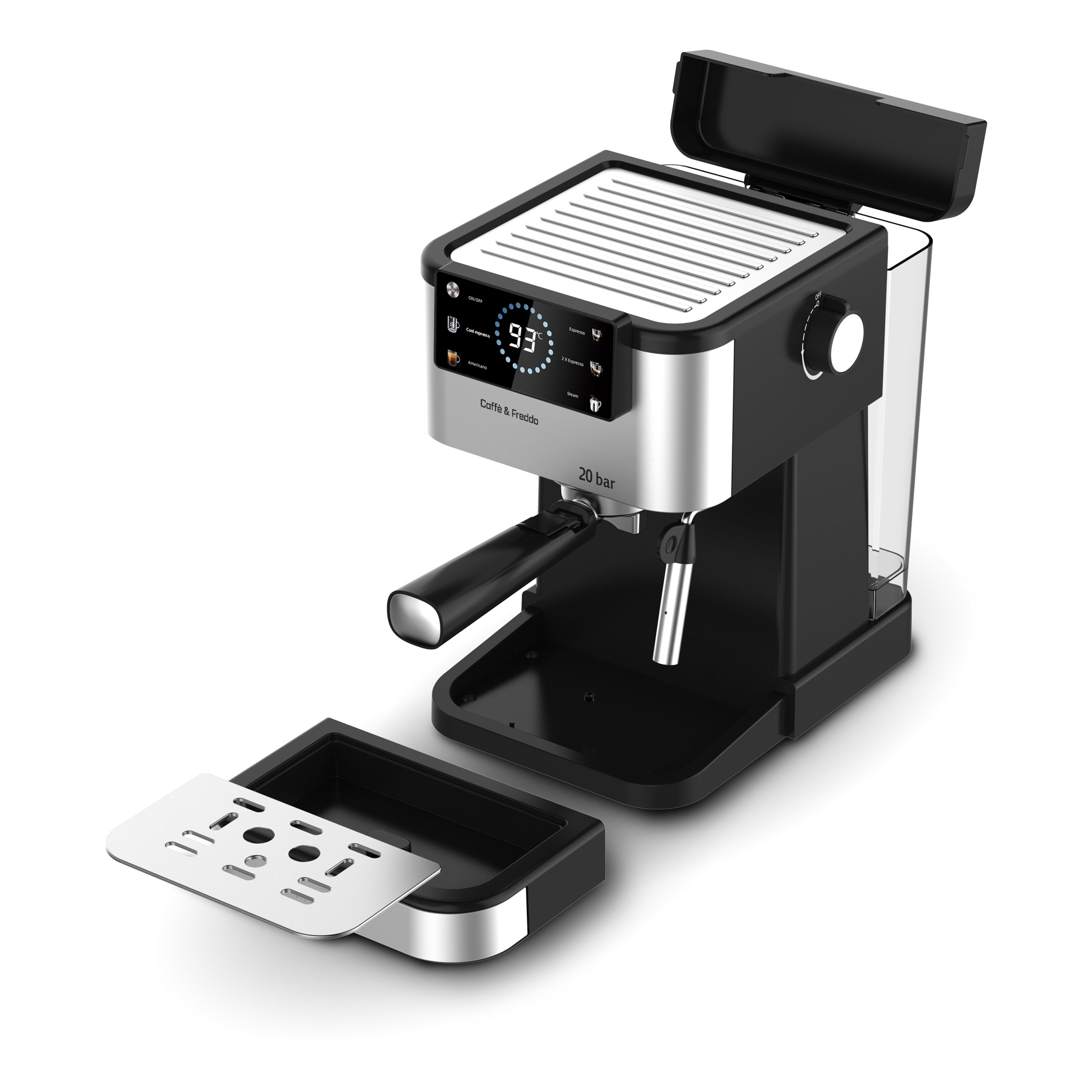 Espressor manual Rohnson R98028 Hot & Cold, 20 bari, 1350 W, 1,5 L ...
